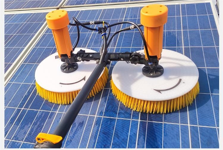 Dual head PV panel Brush