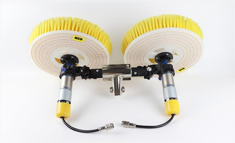 Dual head PV panel Brush